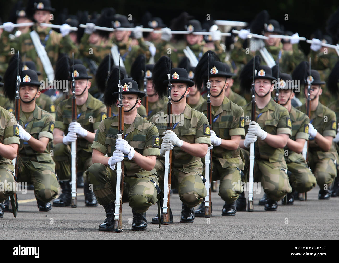 The Drill team from His Majesty The Kings Guard of Norway during a ...