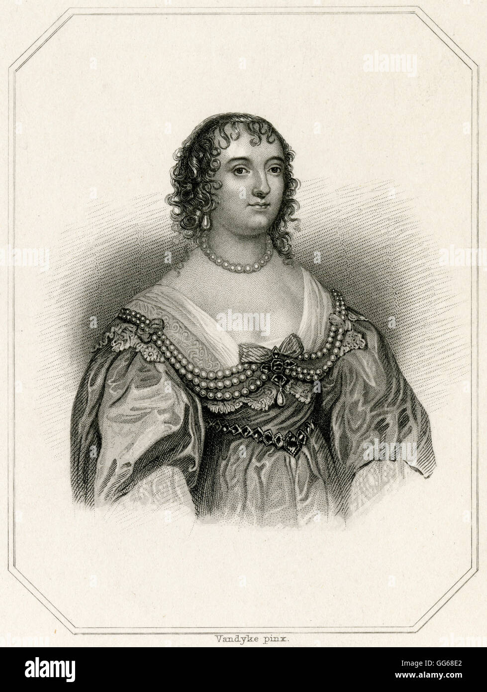 Antique c1830 engraving, Charlotte Stanley, Countess of Derby ...