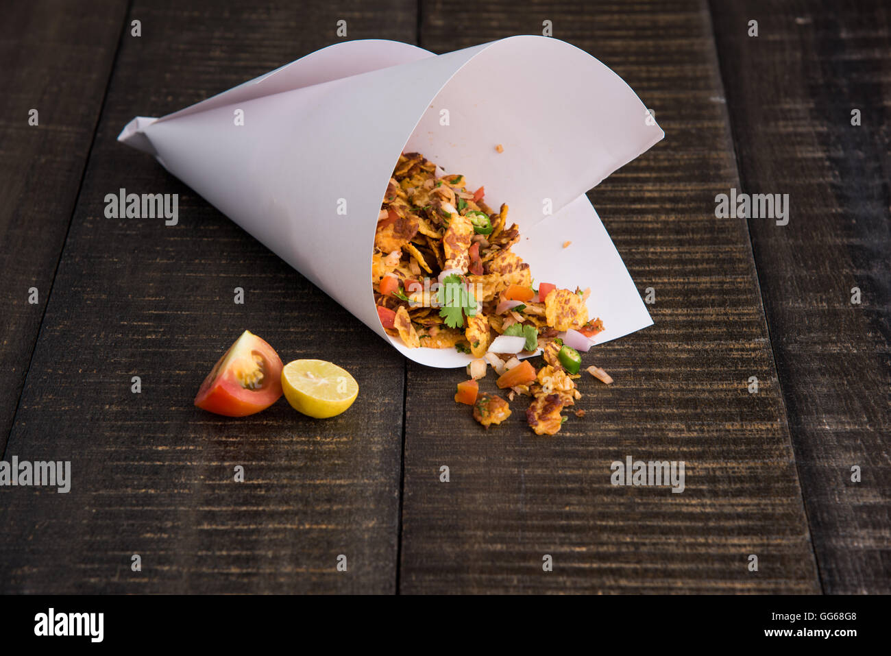 Chana chor garam , indian roadside spicy chat or snack food Stock Photo ...