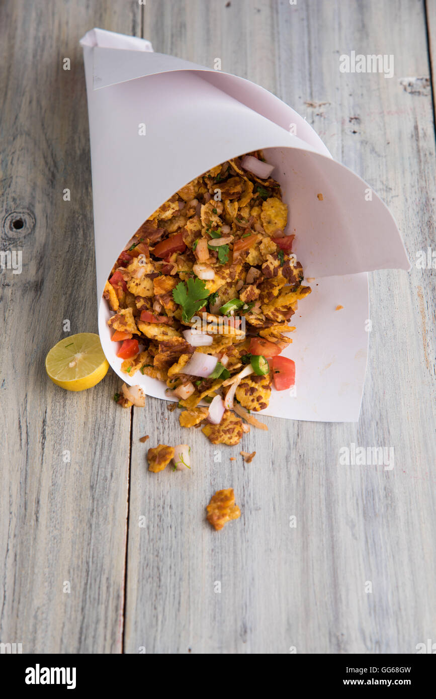 Chana chor garam , indian roadside spicy chat or snack food Stock Photo ...