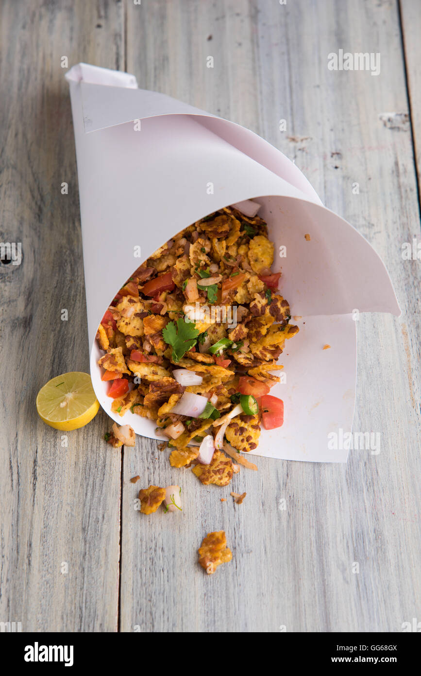 Chana chor garam , indian roadside spicy chat or snack food Stock Photo ...