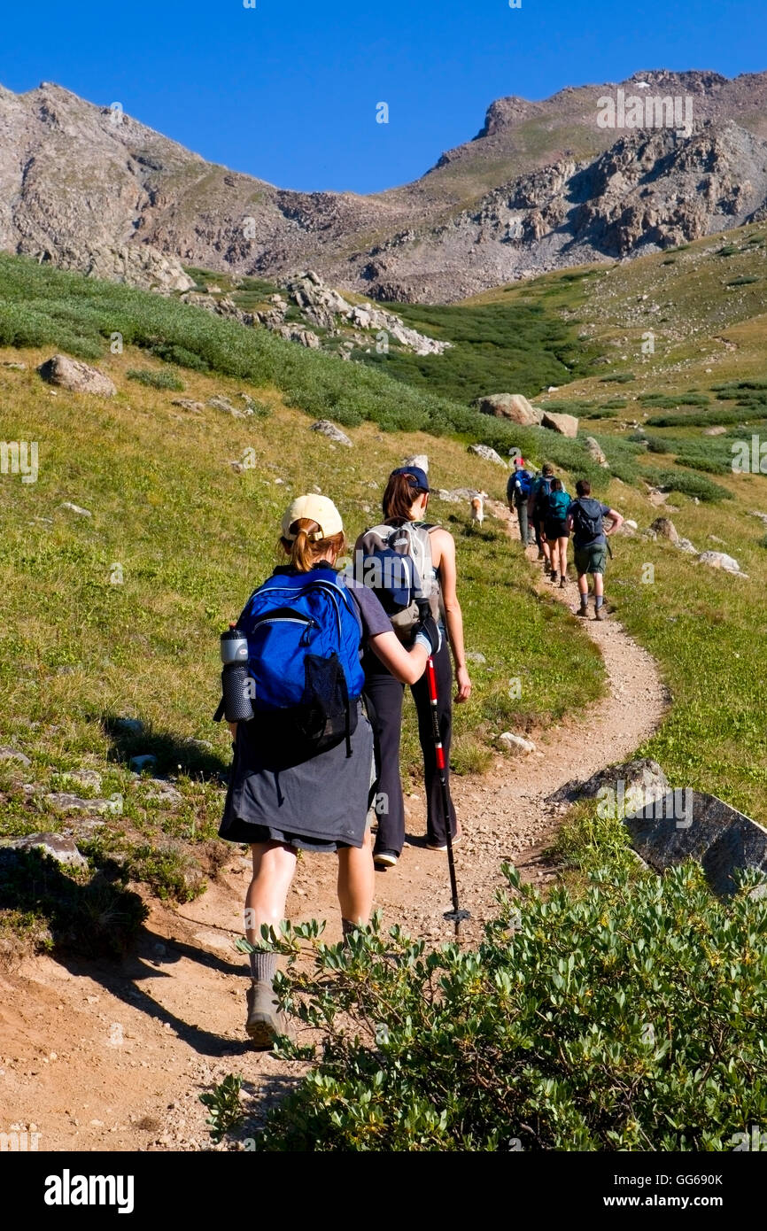 Hikers in Collegiate Peaks Wilderness Colorado Stock Photo - Alamy