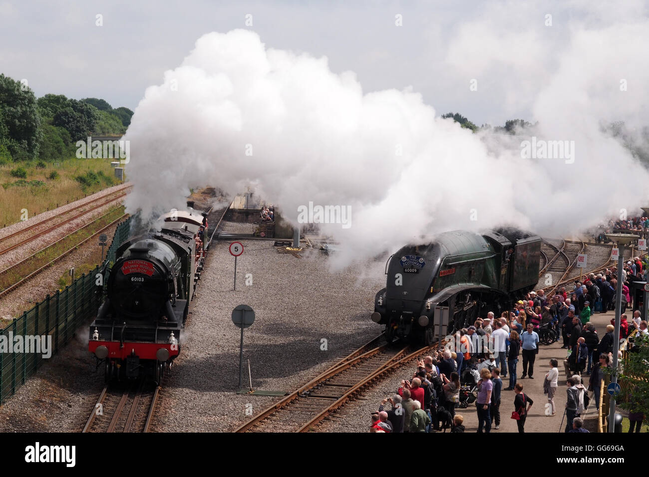 Two steam engines, both of which have borne the label "Flying Scotsman ...