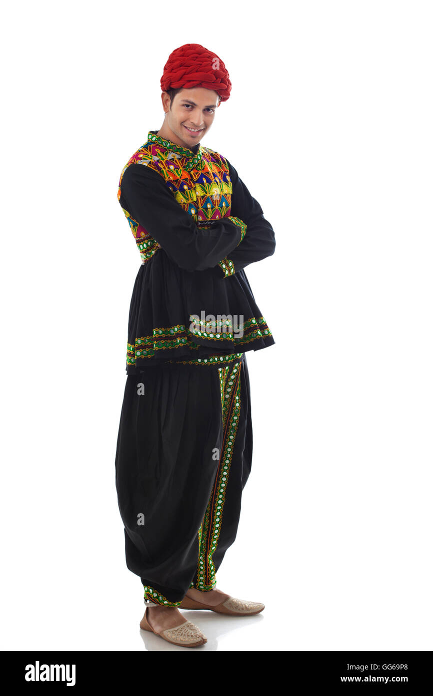 Portrait of a male dandiya dancer Stock Photo - Alamy