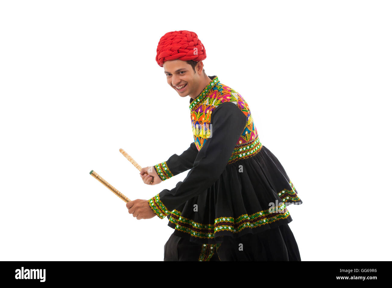 Male dandiya dancer dancing sticks hi-res stock photography and images ...