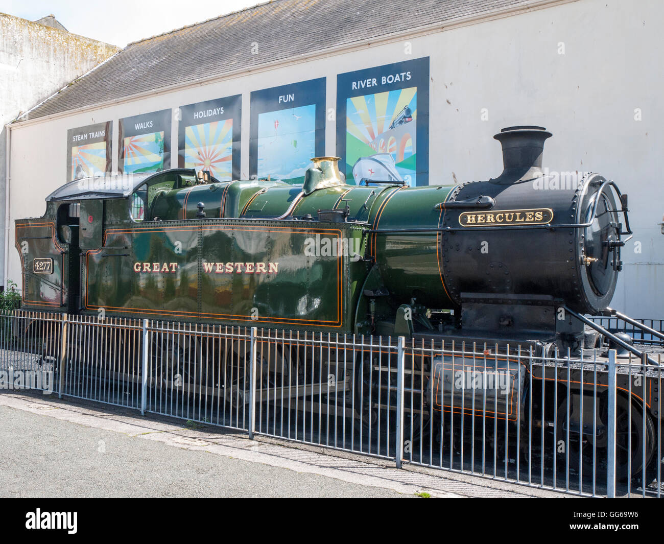 Hercules steam train at railway station in Paignton Devon UK Stock ...