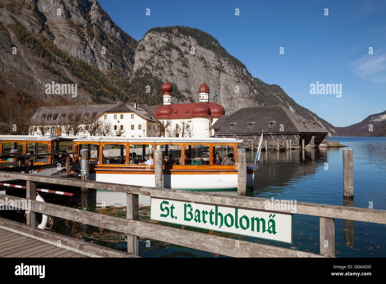 St. Bartholomew's Chruch, Koenigssee Stock Photo - Alamy