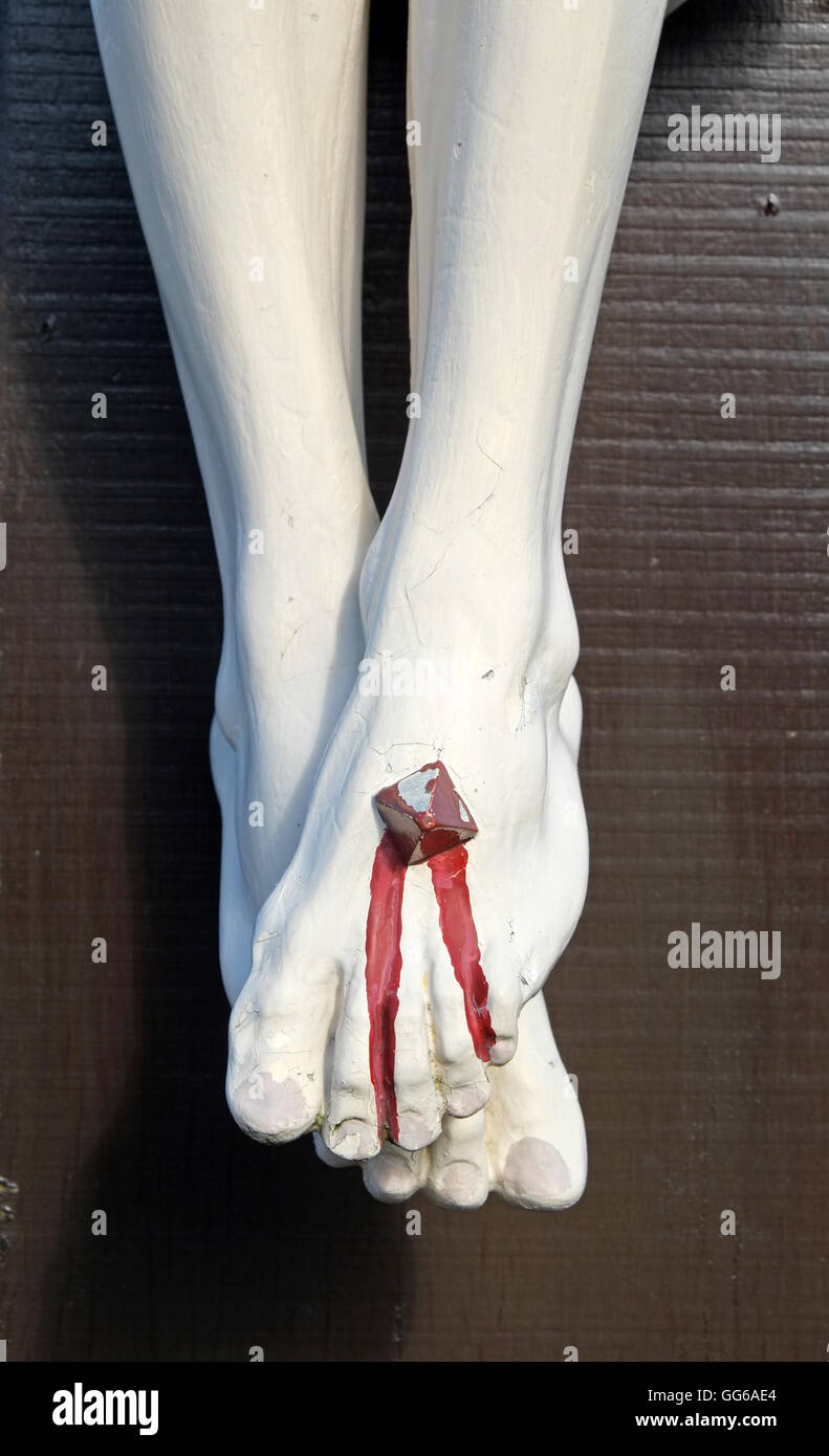 Feet jesus christ nailed cross hi-res stock photography and images - Alamy