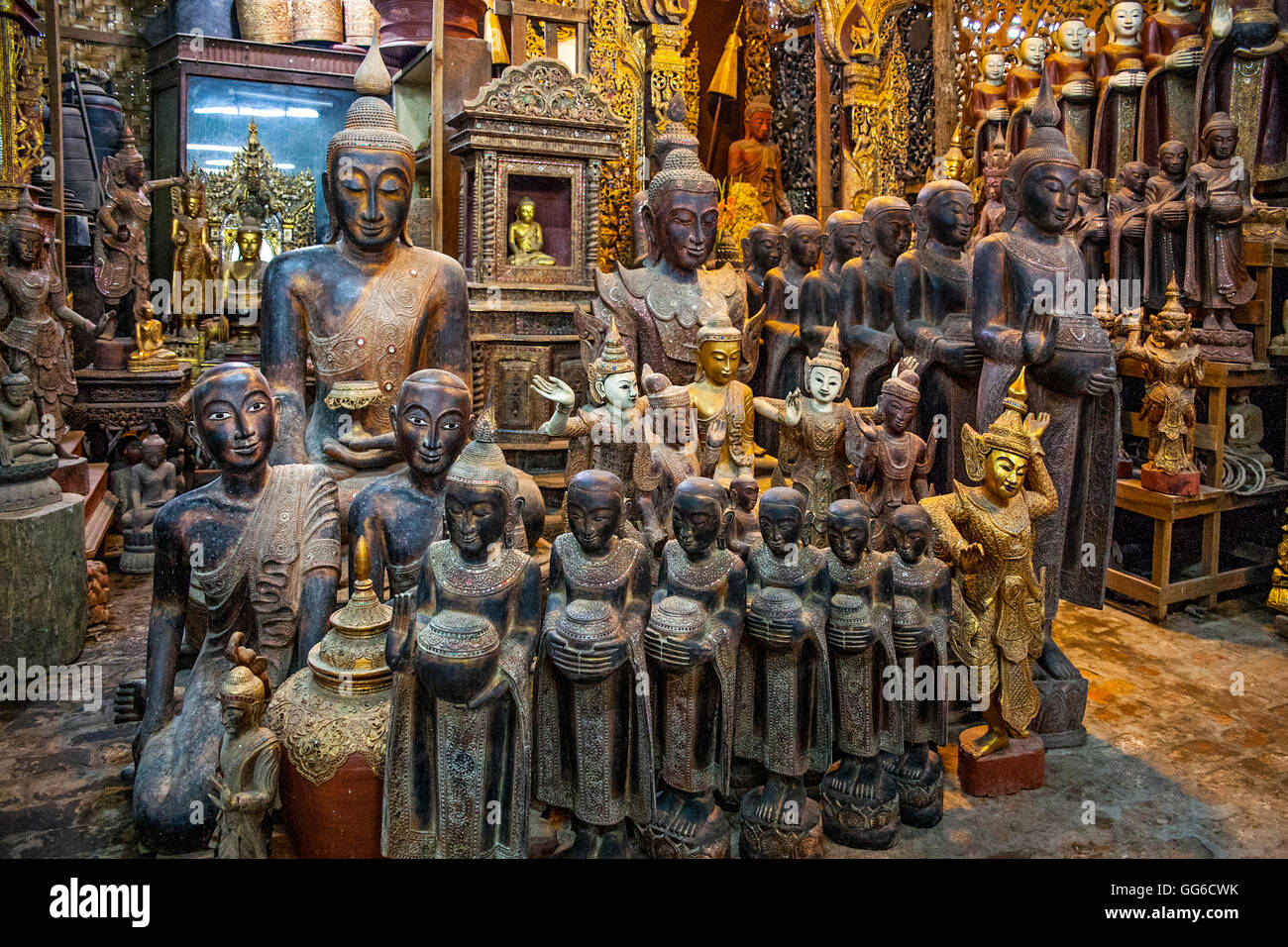 Buddha sculptures, Myanmar Stock Photo - Alamy