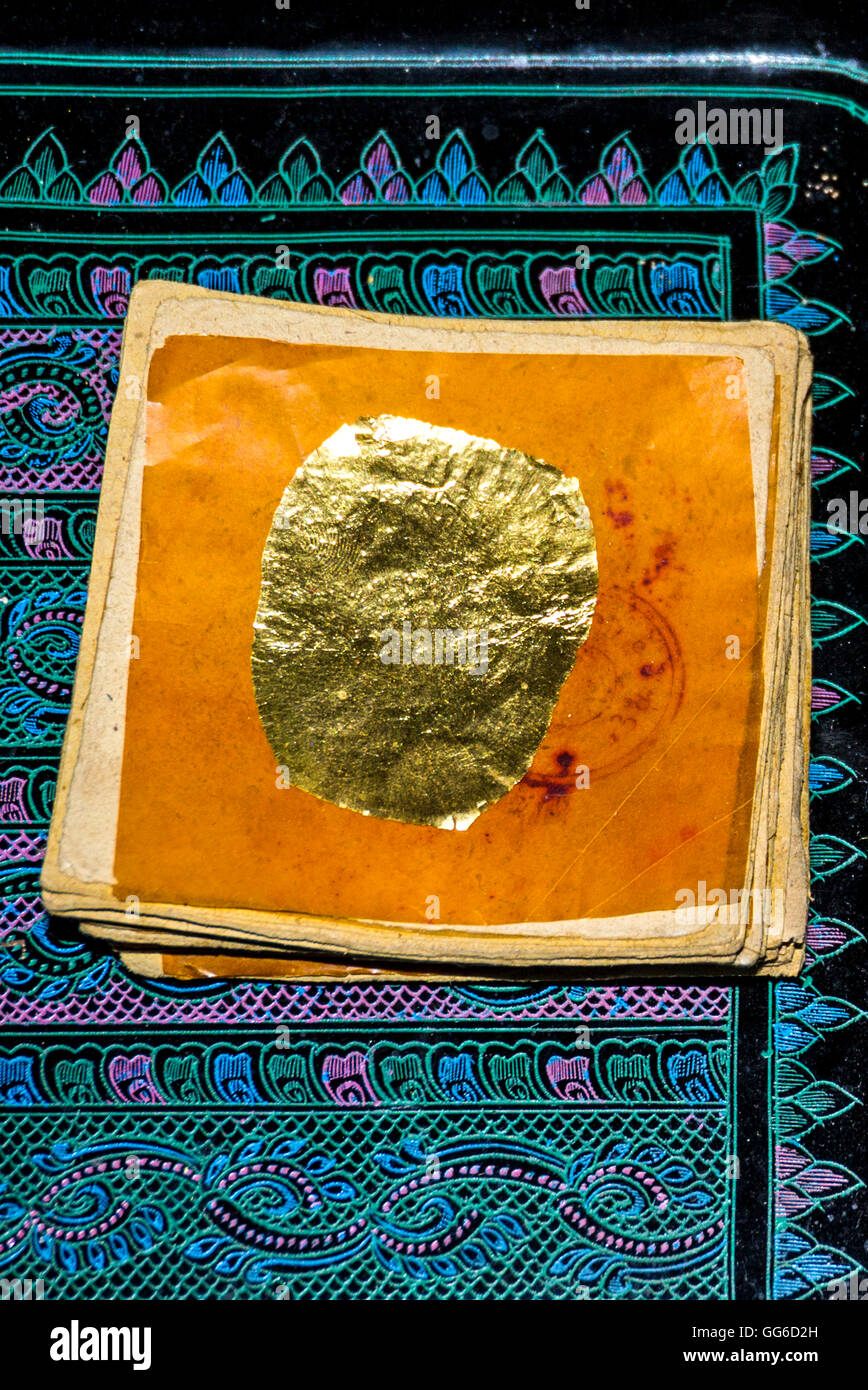 Gold platelet, Myanmar Stock Photo - Alamy