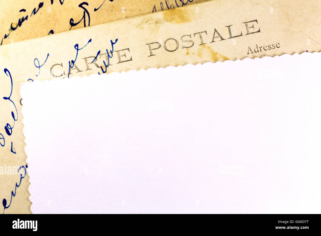 Vintage antique postcard back retro background Stock Photo - Alamy