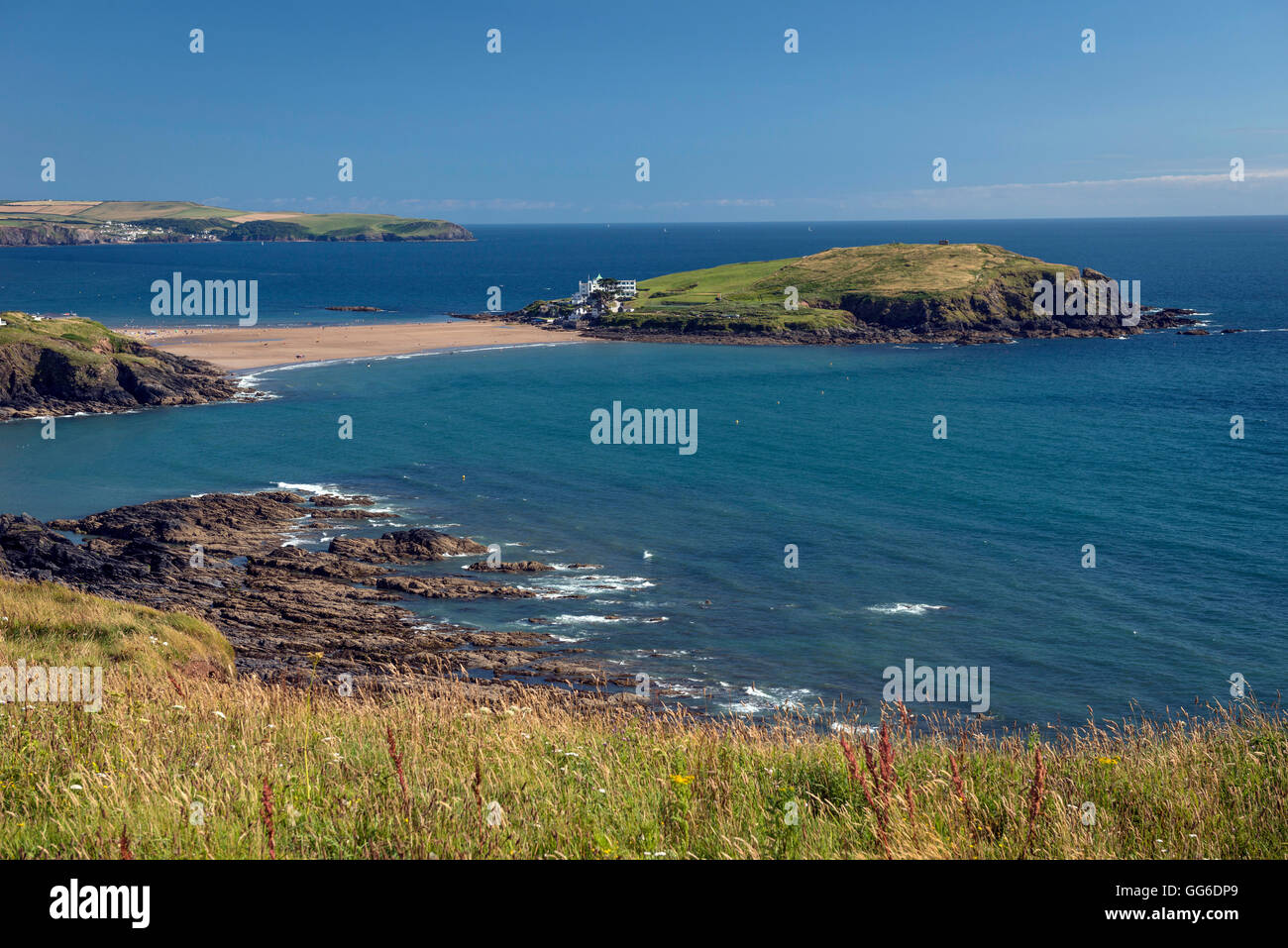 Burgh Island and it's 1930s Art Deco Hotel, The South Hams, Devon, UK ...