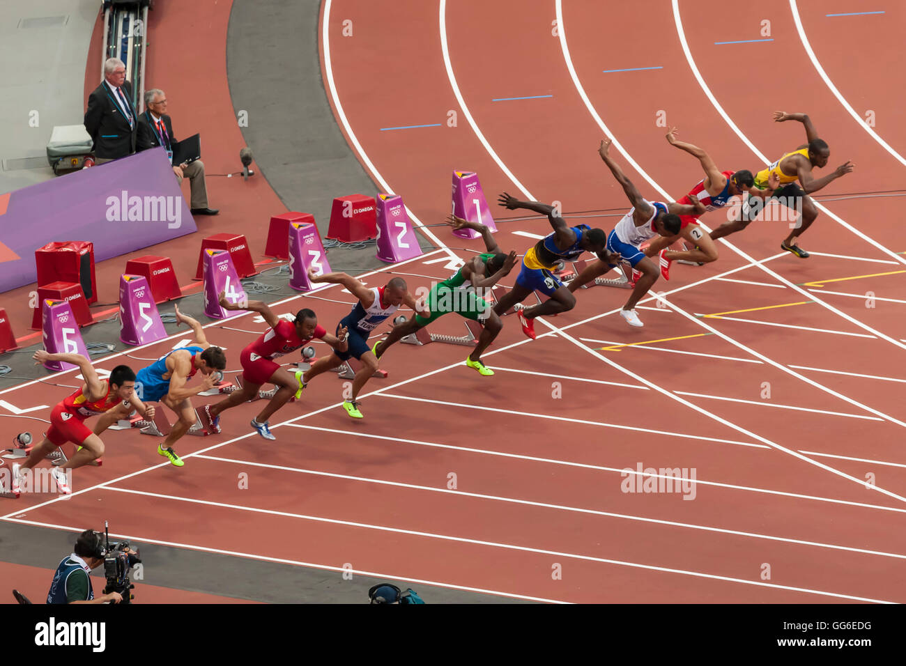 Olympic starting blocks london High Resolution Stock Photography and ...