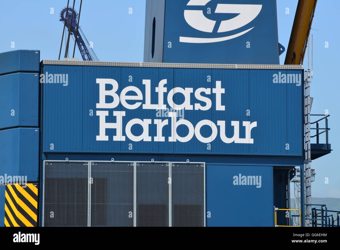 Belfast Harbour sign Stock Photo - Alamy