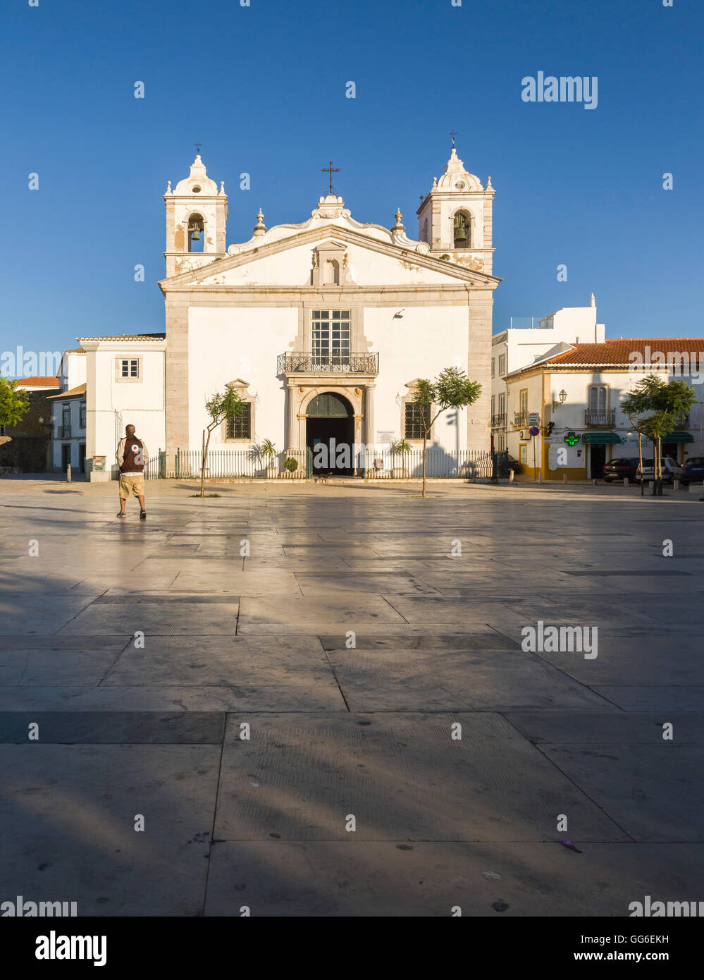 View of the Church of Santa Maria located in the city of Lagos, Faro ...