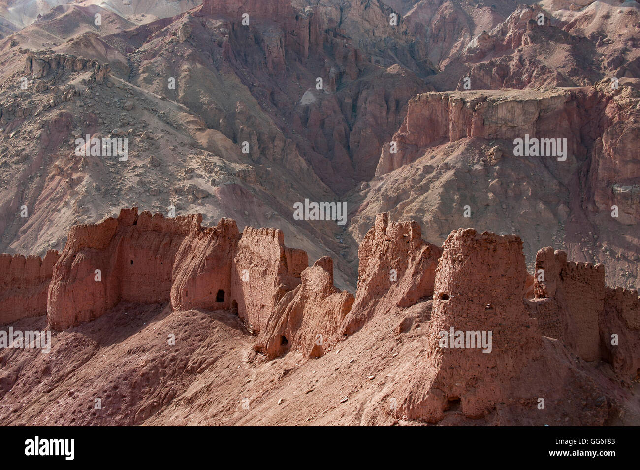 The ruined city of Shahr-e Zohak in the Bamiyan province, Afghanistan ...