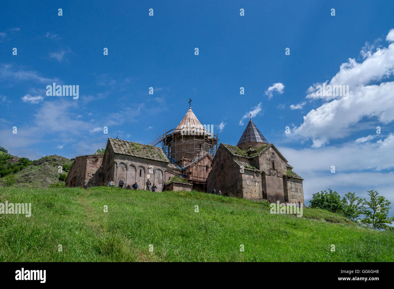 Goshavank monastery under restoration. Armenia Stock Photo - Alamy