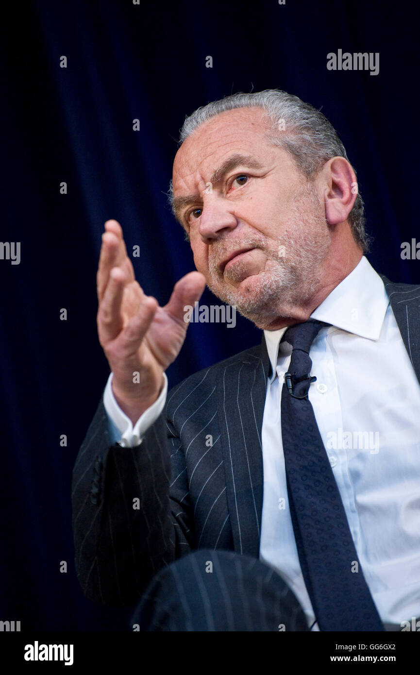 Lord Alan Sugar speaking at The British Library Stock Photo - Alamy