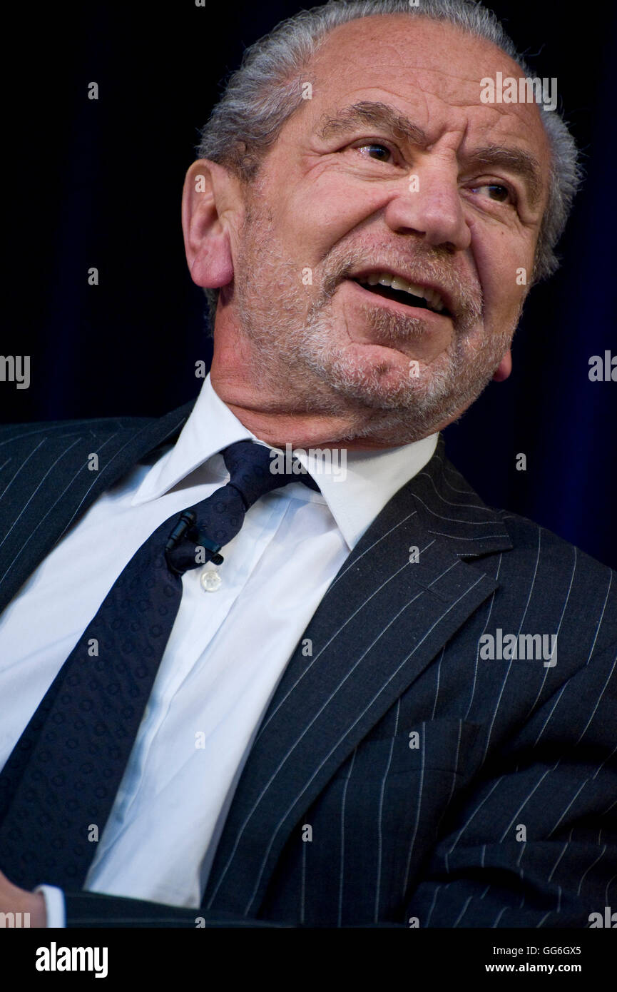 Lord Alan Sugar speaking at The British Library Stock Photo - Alamy