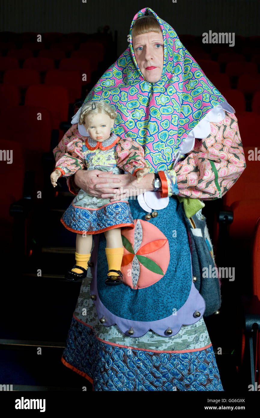 Uk transvestite artist Grayson Perry sporting a topical if ...