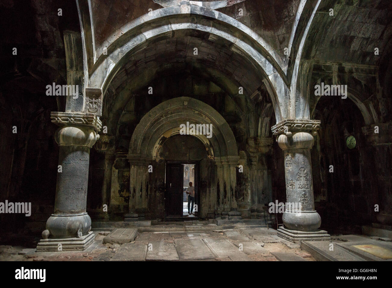 Interior of gavit (narthex) of St. Amenaprkitch church at Sanahin ...