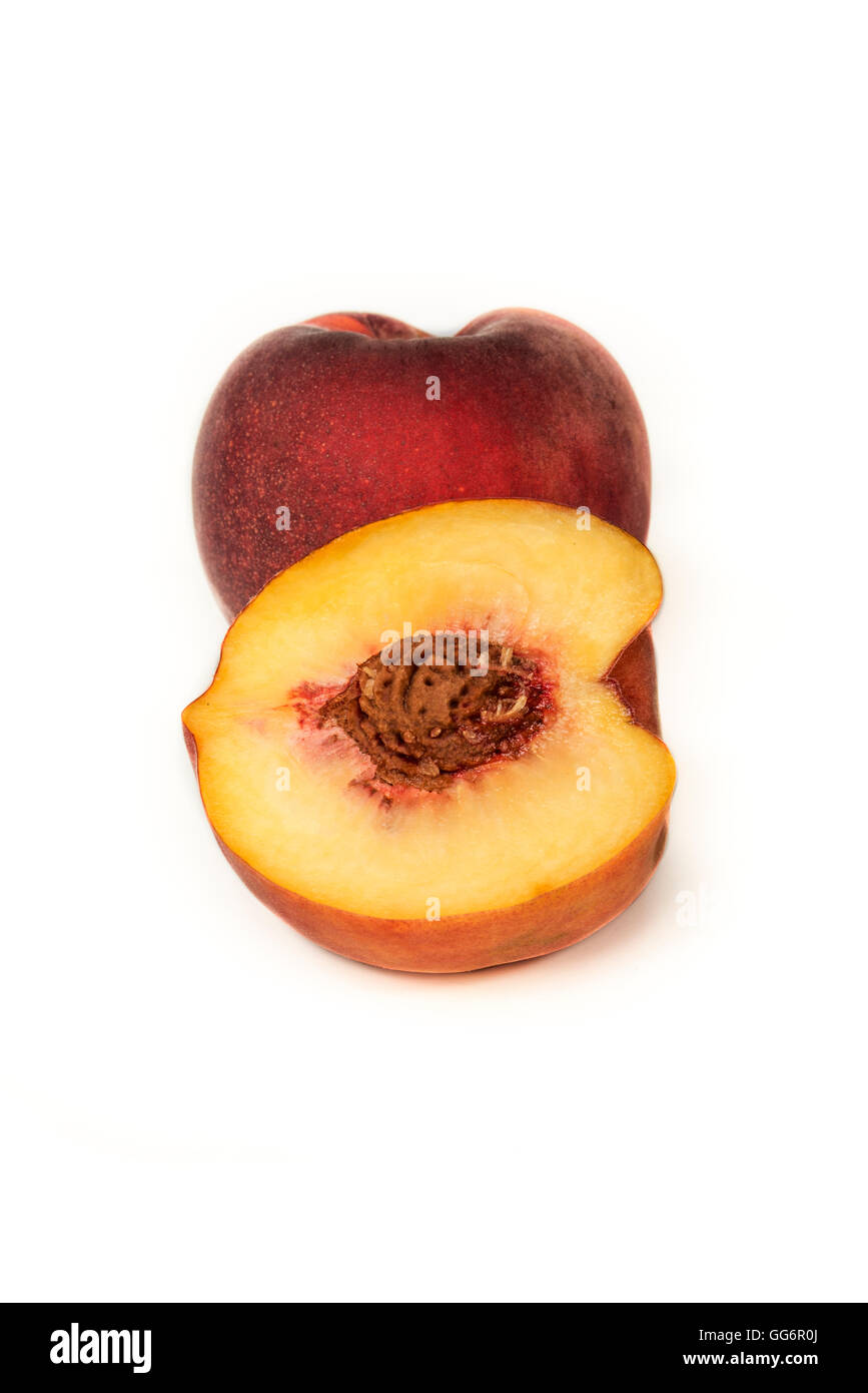 Sliced yellow peach path Cut Out Stock Images & Pictures - Alamy