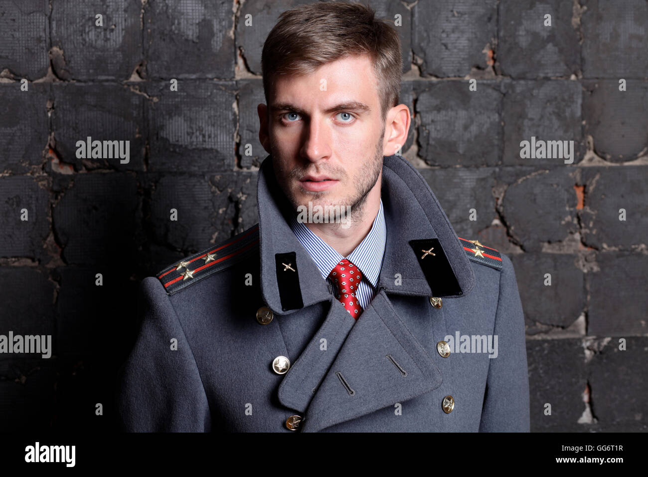 close-up portrait of Russian military officer Stock Photo - Alamy