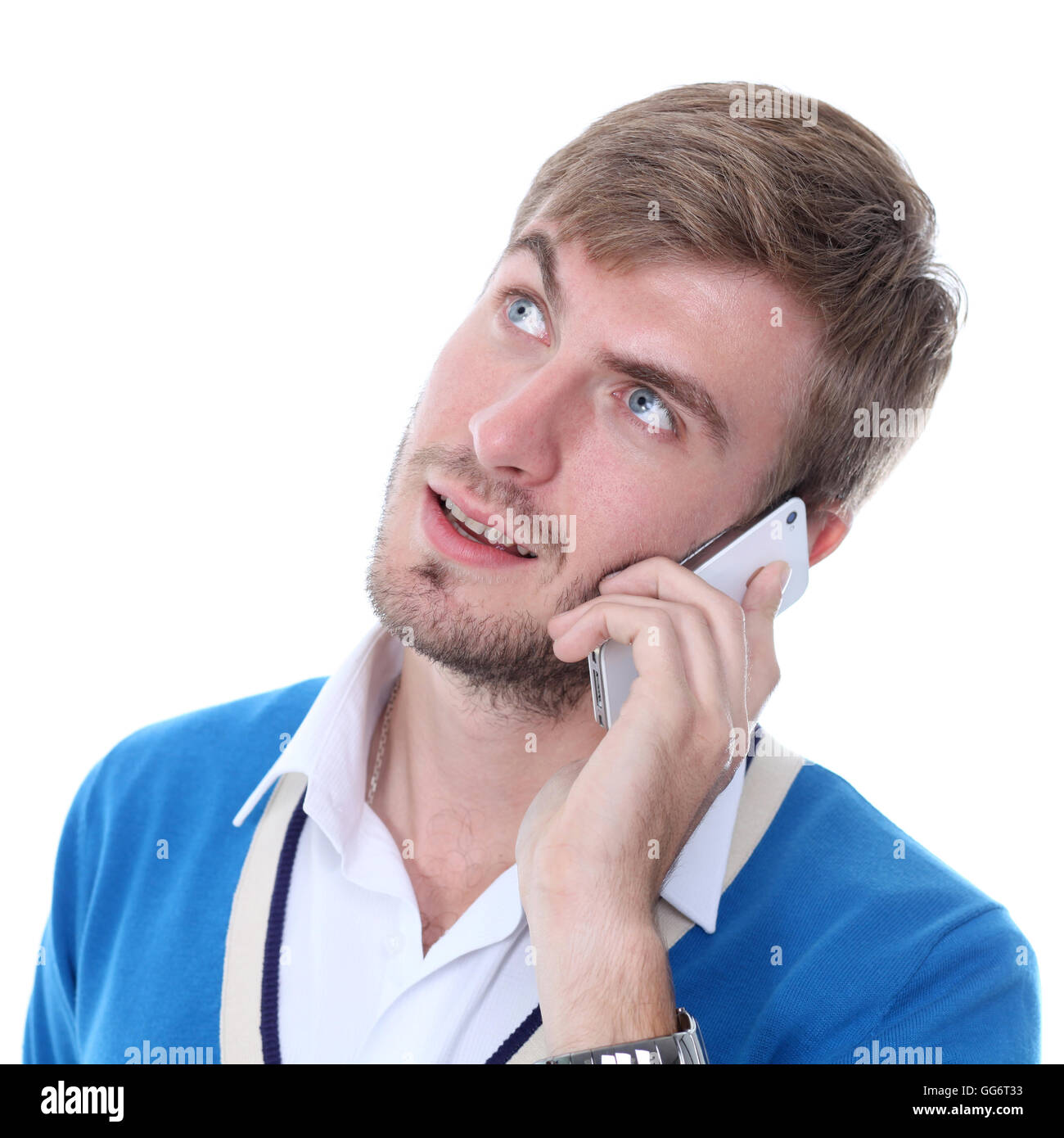 young man on his mobile phone Stock Photo - Alamy