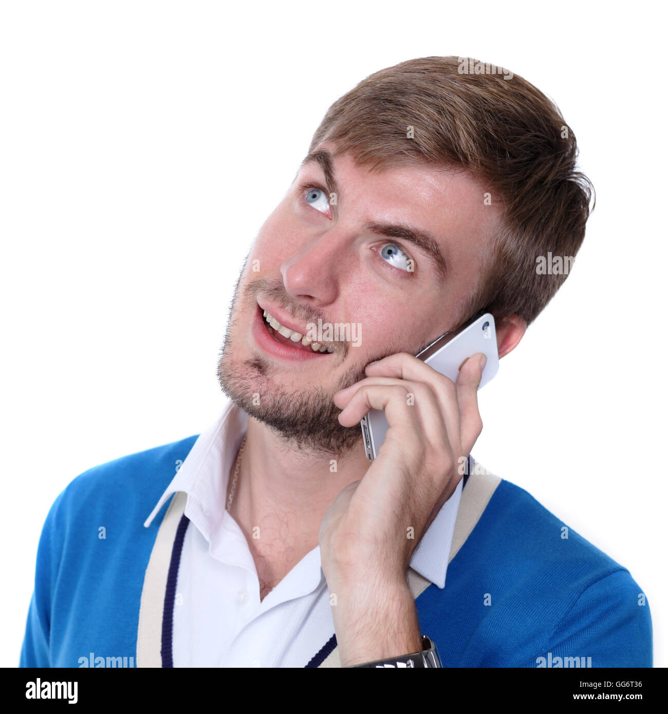 young man on his mobile phone Stock Photo - Alamy