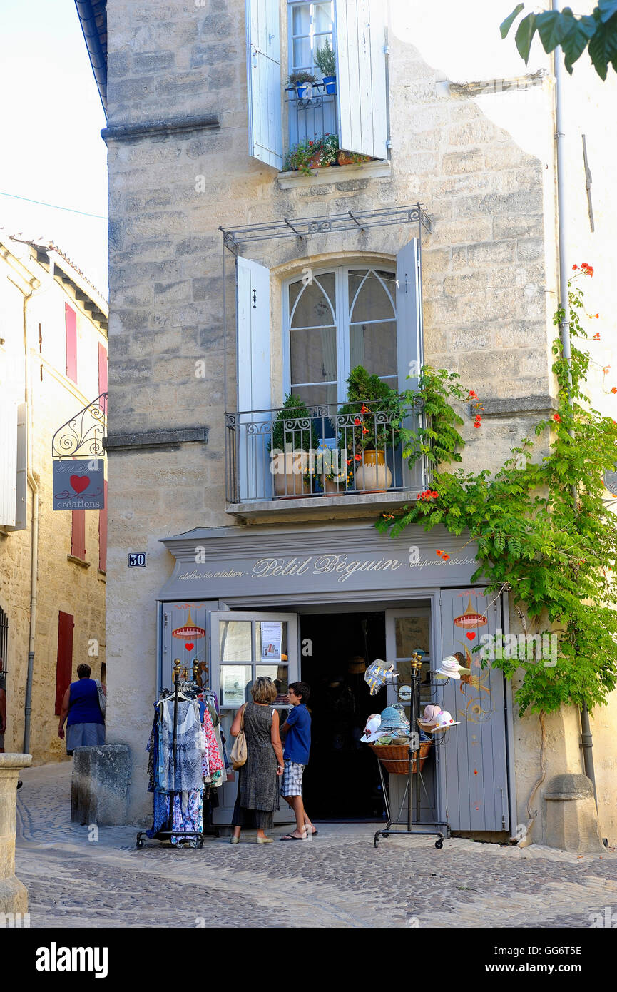 shop of the town of Uzes Stock Photo - Alamy