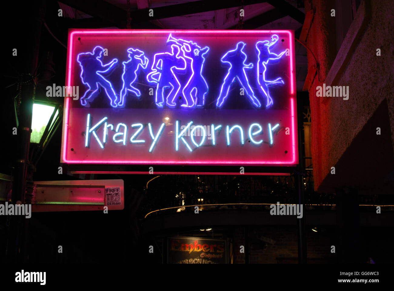 Sign for the Krazy Korner Night Club and Bar on Bourbon St New Orleans ...