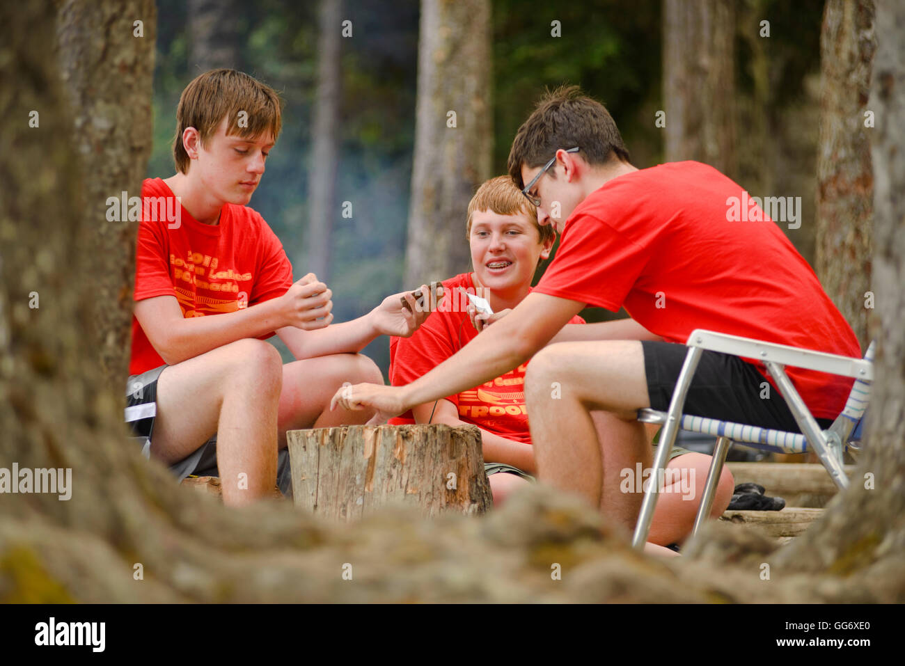 Boy Scouts canoeing on the Bowron Lakes circuit. Bowron Lakes ...