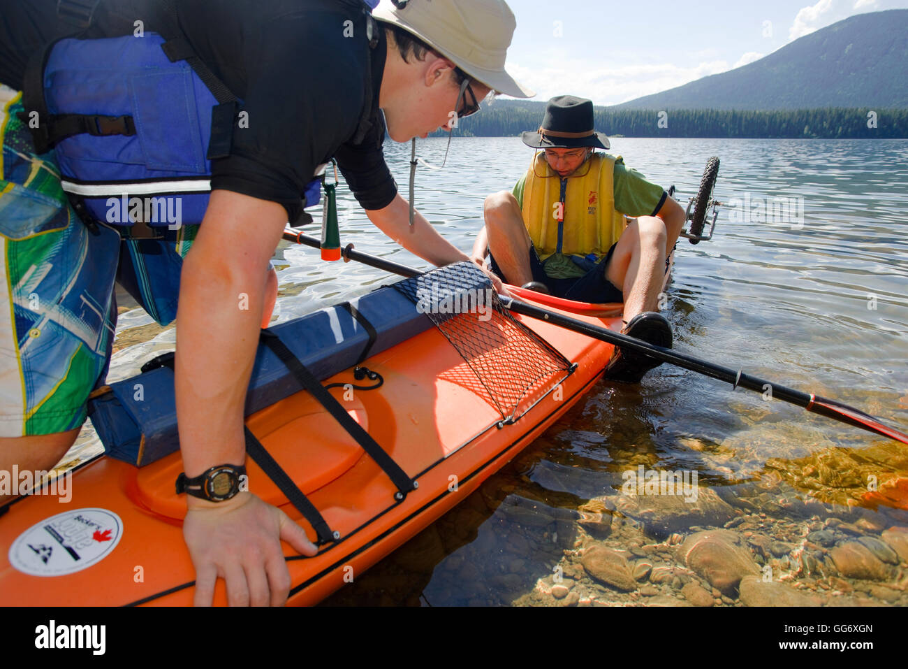 Boy Scouts canoeing on the Bowron Lakes circuit. Bowron Lakes ...