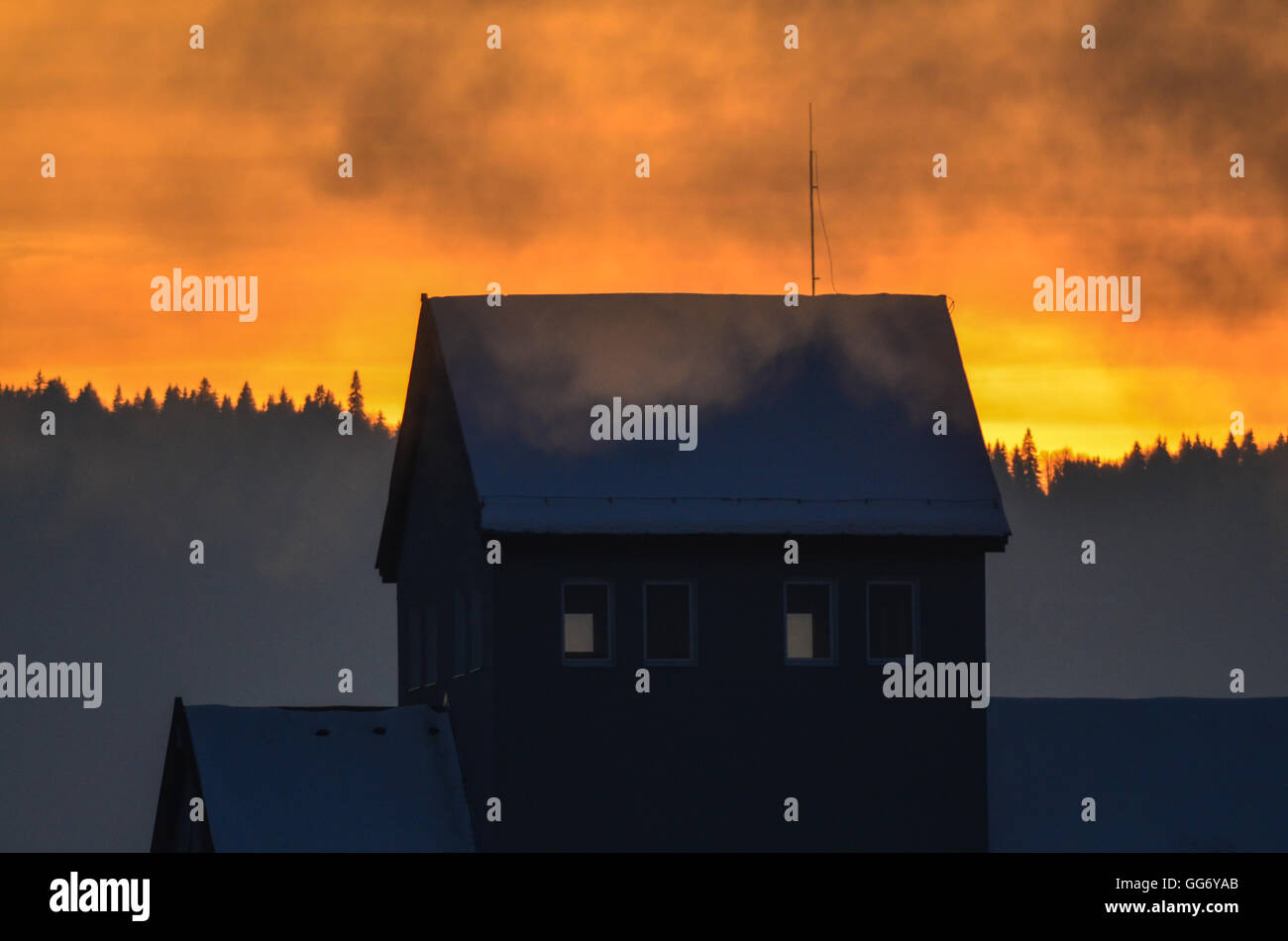 House in sunset Stock Photo - Alamy