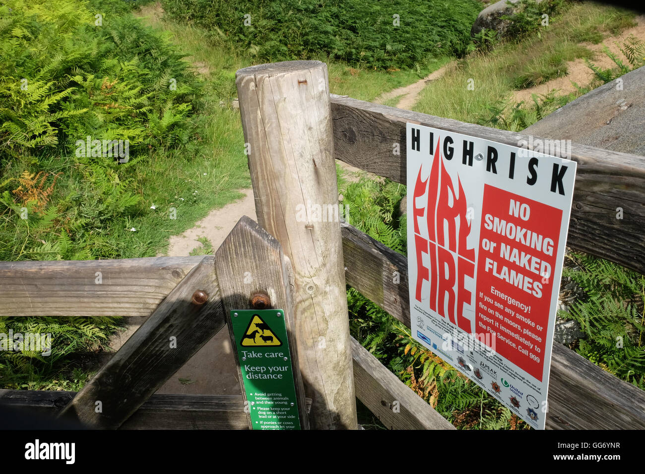Fire warning sign in Peak District National Park, UK Stock Photo - Alamy
