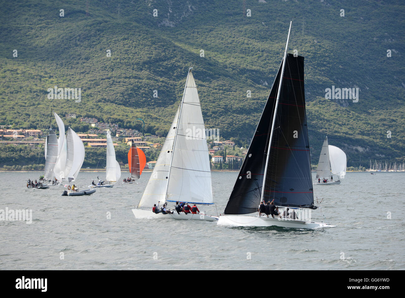 Sailing race in Riva del Garda (Italy Stock Photo - Alamy