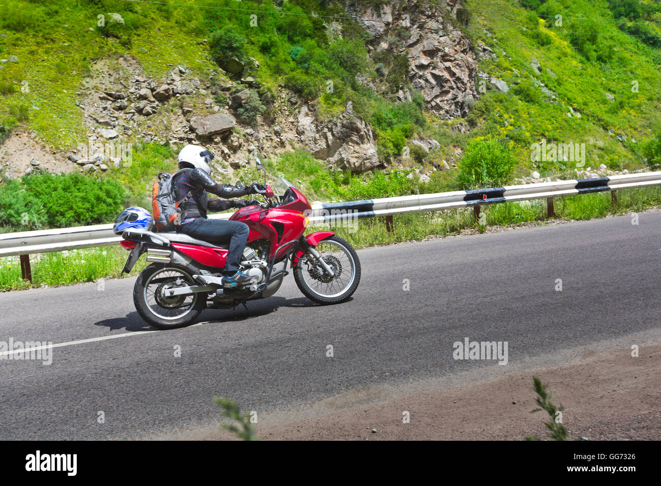 motorcyclist biker fast riding Stock Photo - Alamy