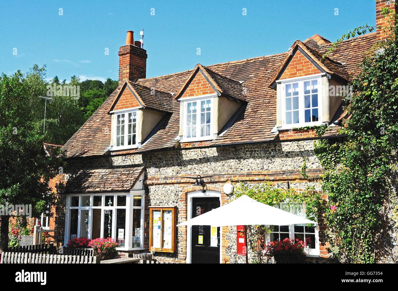 View of the village shop, post office and cafe in the centre of the ...