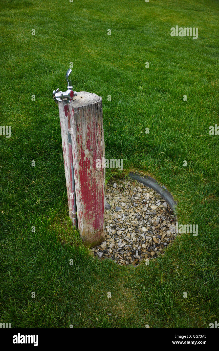 Rough, utilitarian water fountain using well or spring water Stock ...