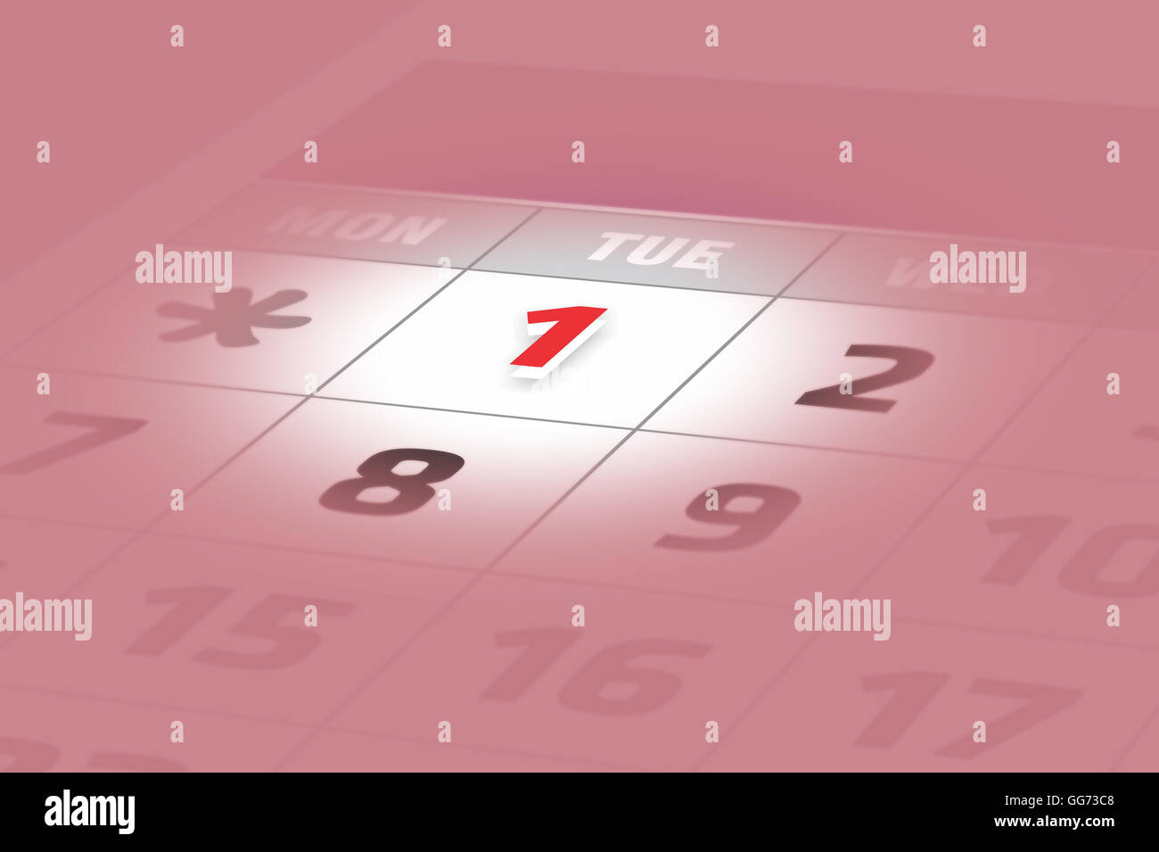 Illustration of calendar with a particular date being differentiated ...
