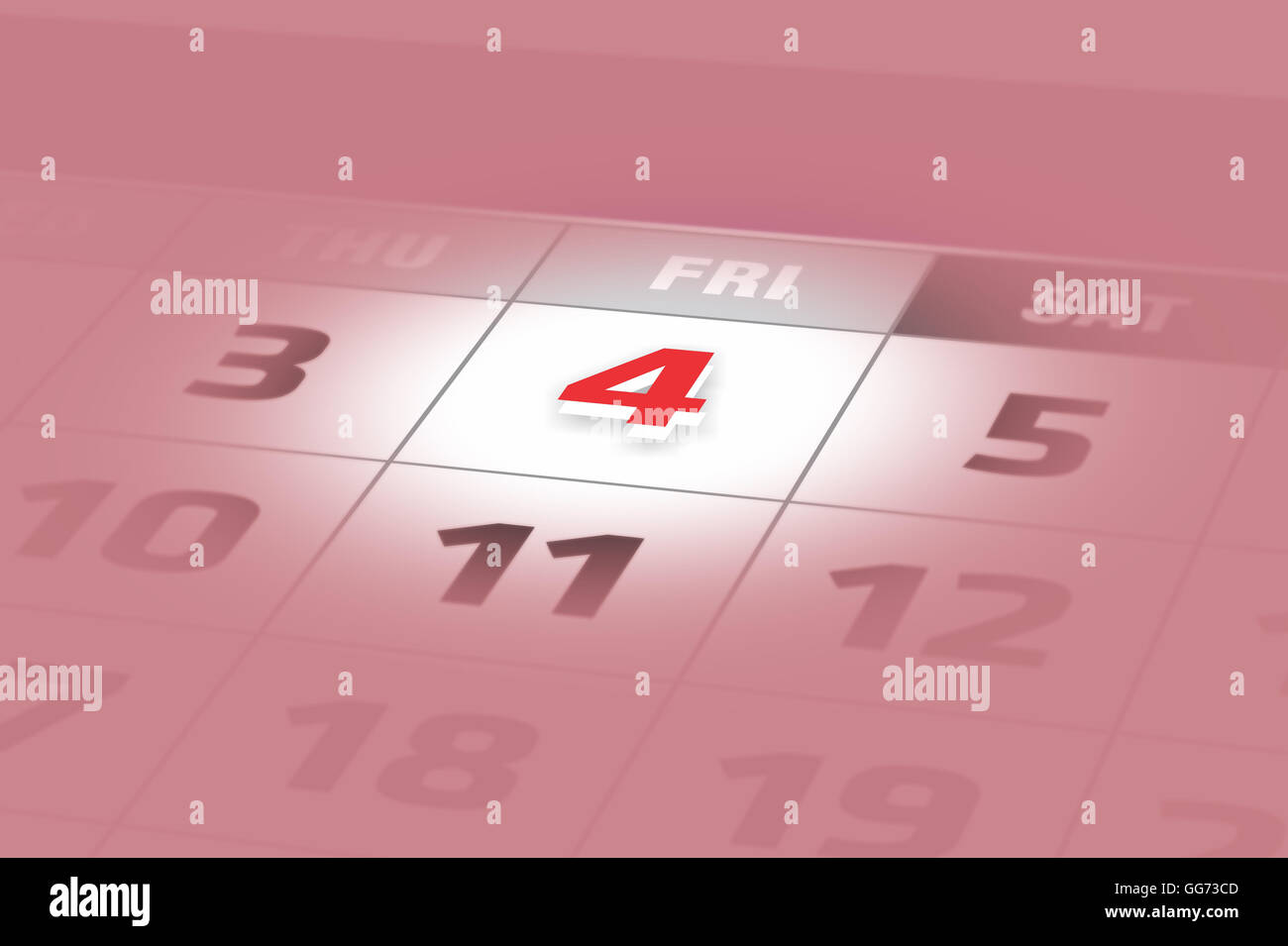Illustration of calendar with a particular date being differentiated ...