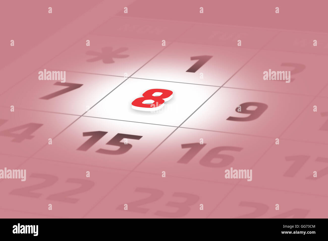Illustration of calendar with a particular date being differentiated ...