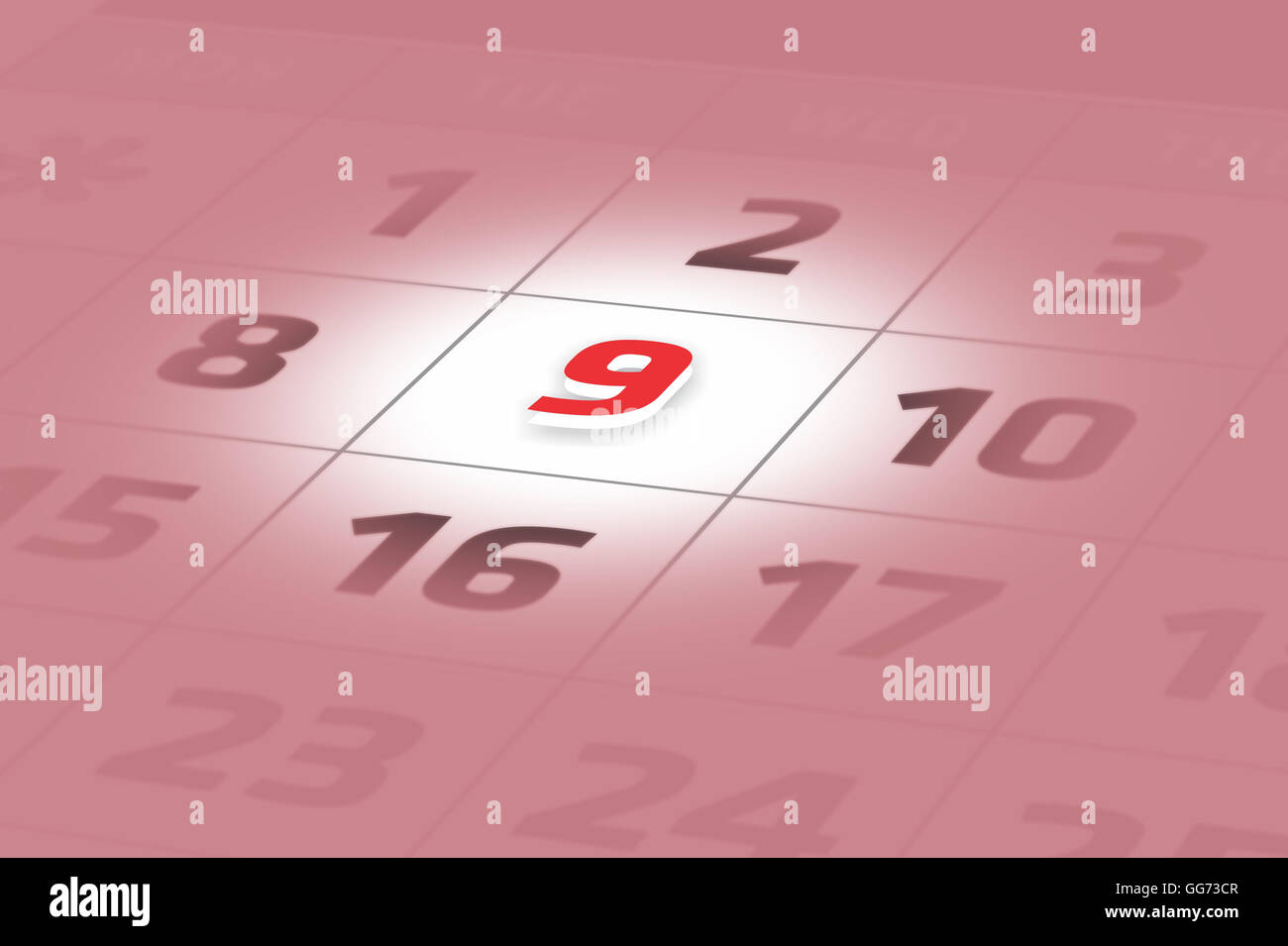 Illustration of calendar with a particular date being differentiated ...