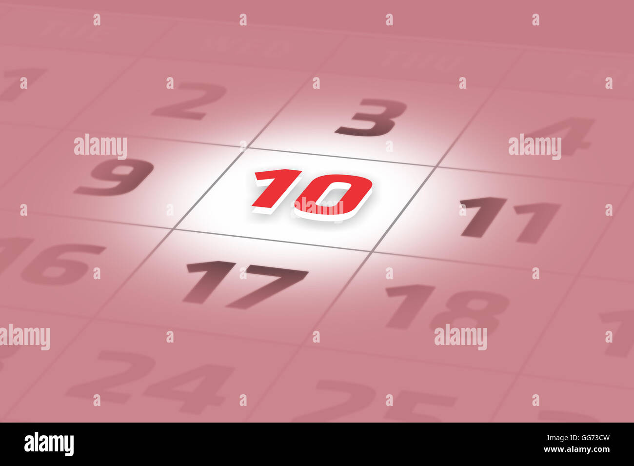 Illustration of calendar with a particular date being differentiated ...