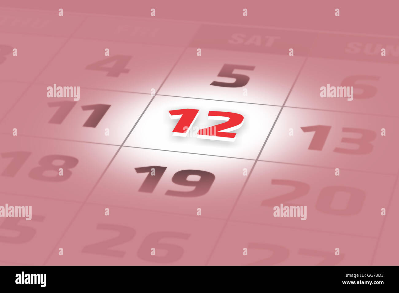 Illustration of calendar with a particular date being differentiated ...