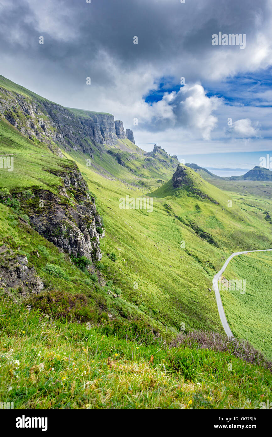 Pinnacles of Scottish Highlands in Quiraing Stock Photo - Alamy