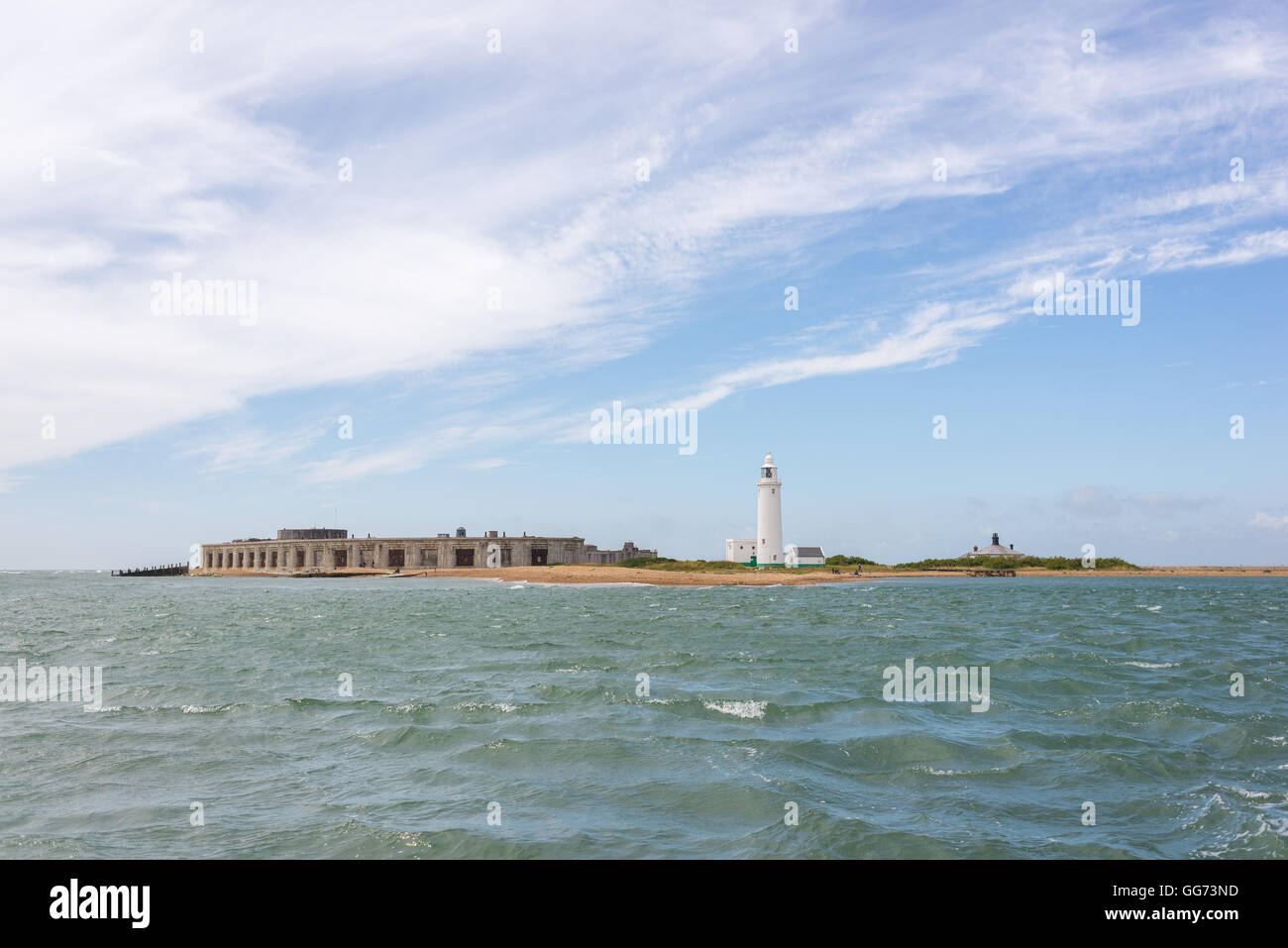 Hurst Castle viewed from a pleasure cruise on the Solent out of ...
