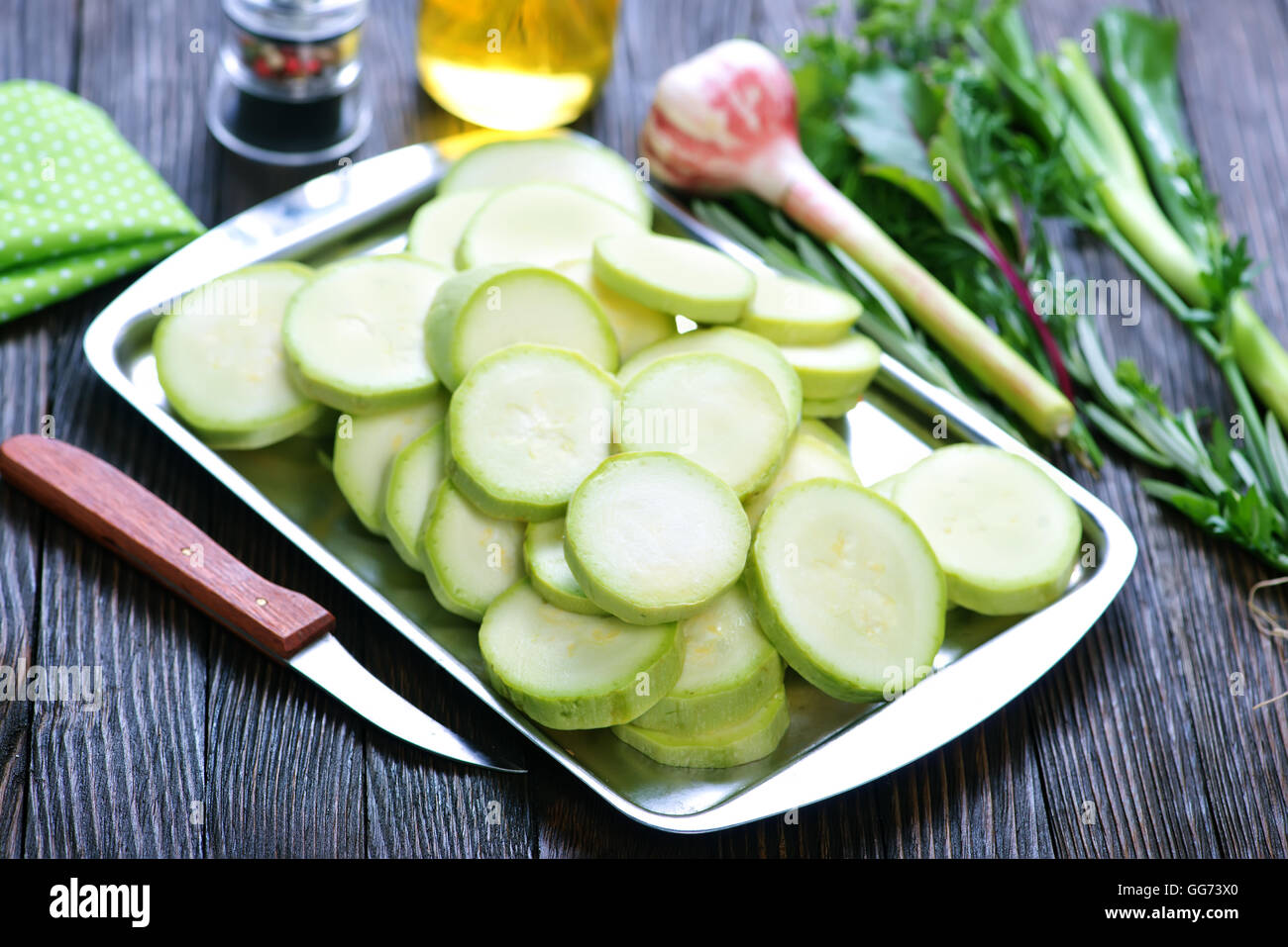 raw marrow with spice on the wooden table Stock Photo - Alamy