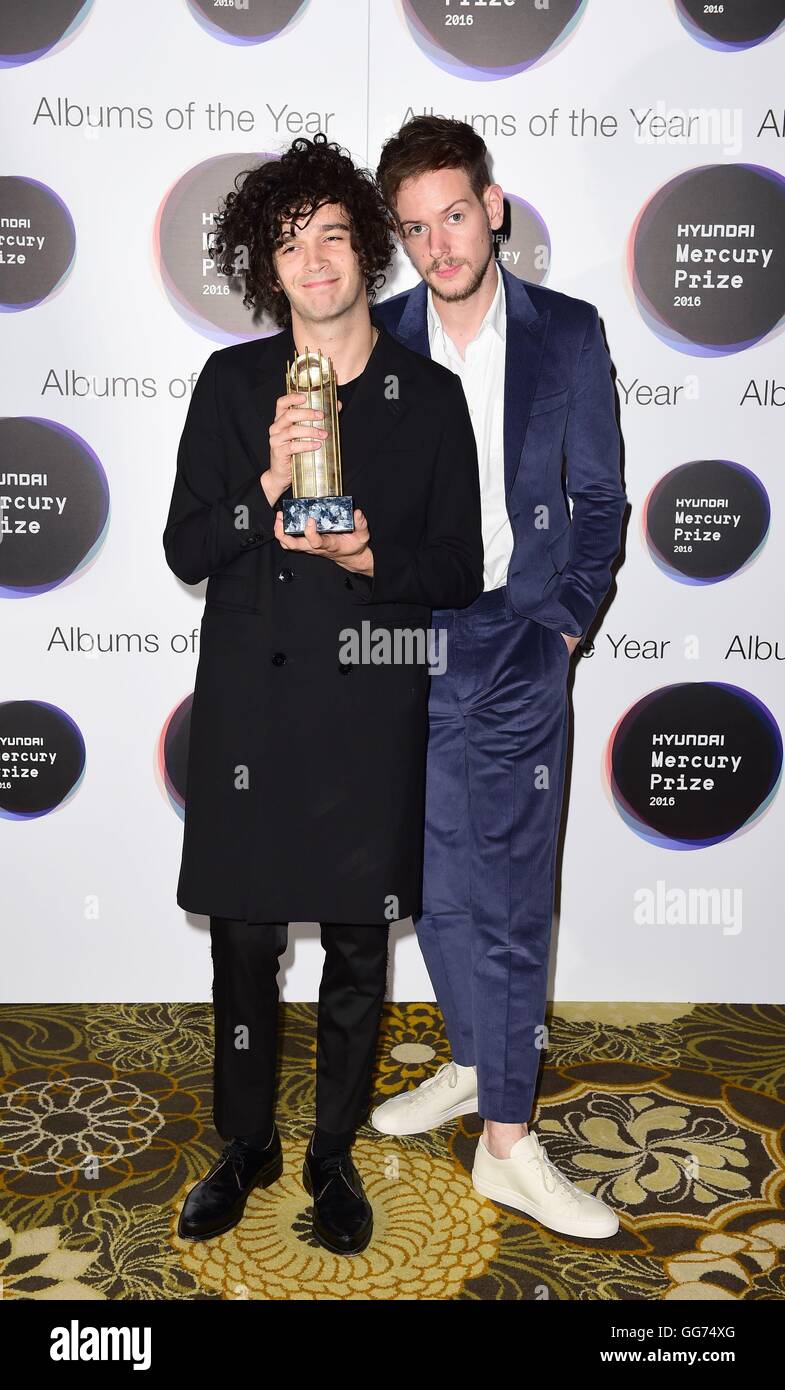 Matthew Healy (left) and Adam Hann of The 1975 attending the Hyundai ...