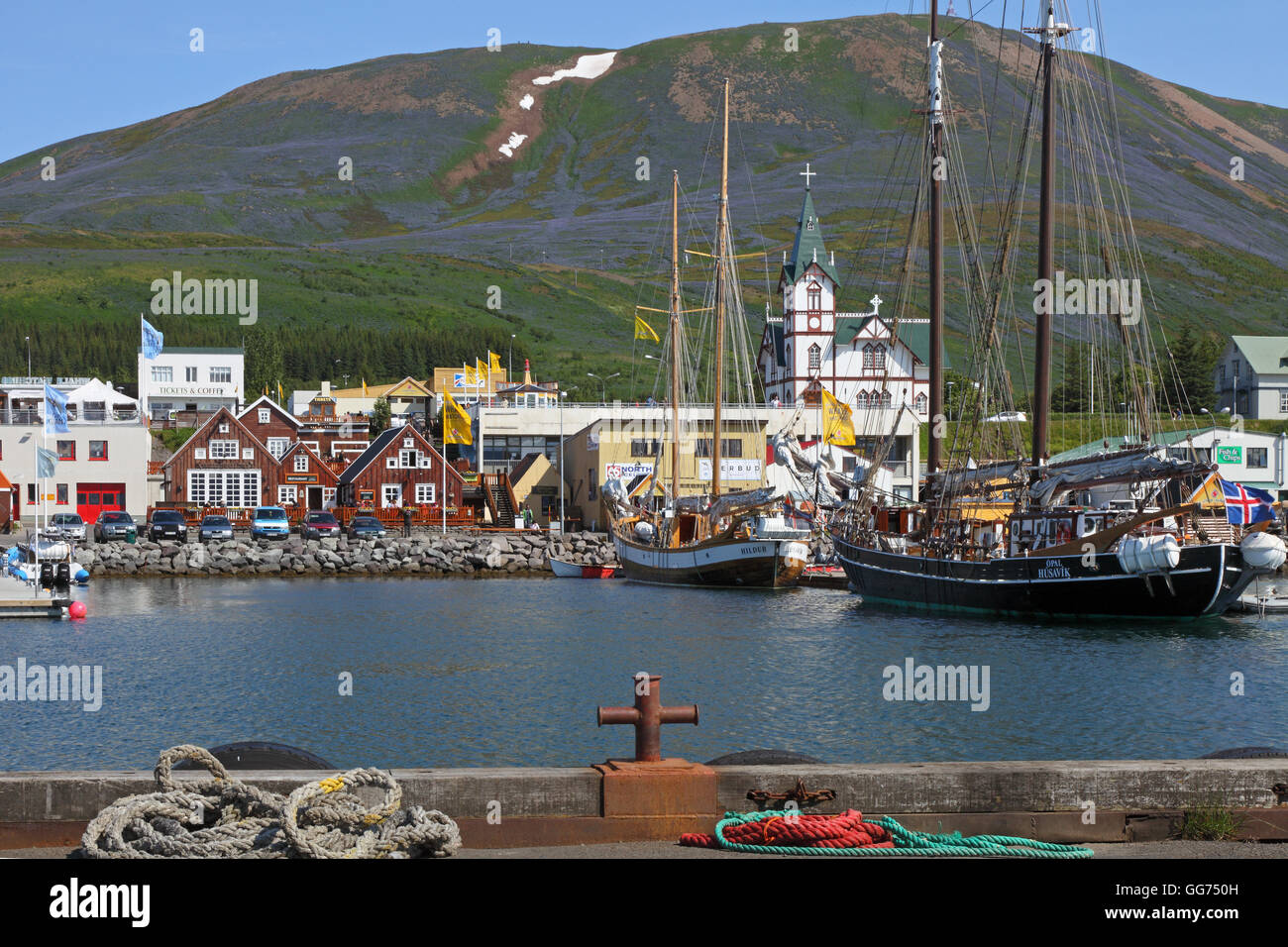 Husavik port, Iceland Stock Photo - Alamy